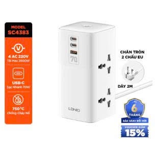 Ổ Điện Đa Năng LDNIO SC4383 70W 7in1 4AC220V 2500W + 2 USB-C 70W + USB ...