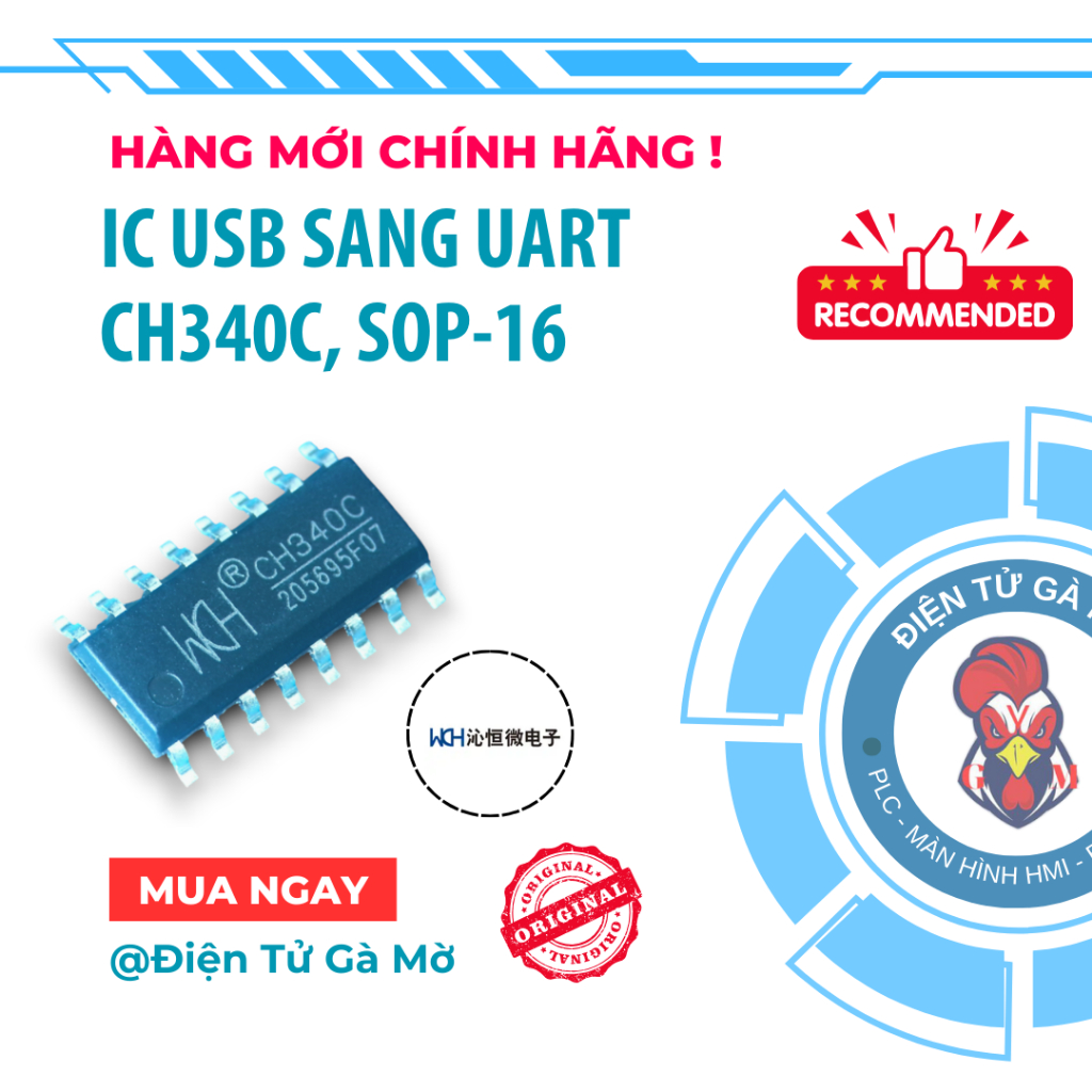 [1 CON] IC USB Sang UART, USB To UART CH340C SOP-16, Mới Chính Hãng WCH ...