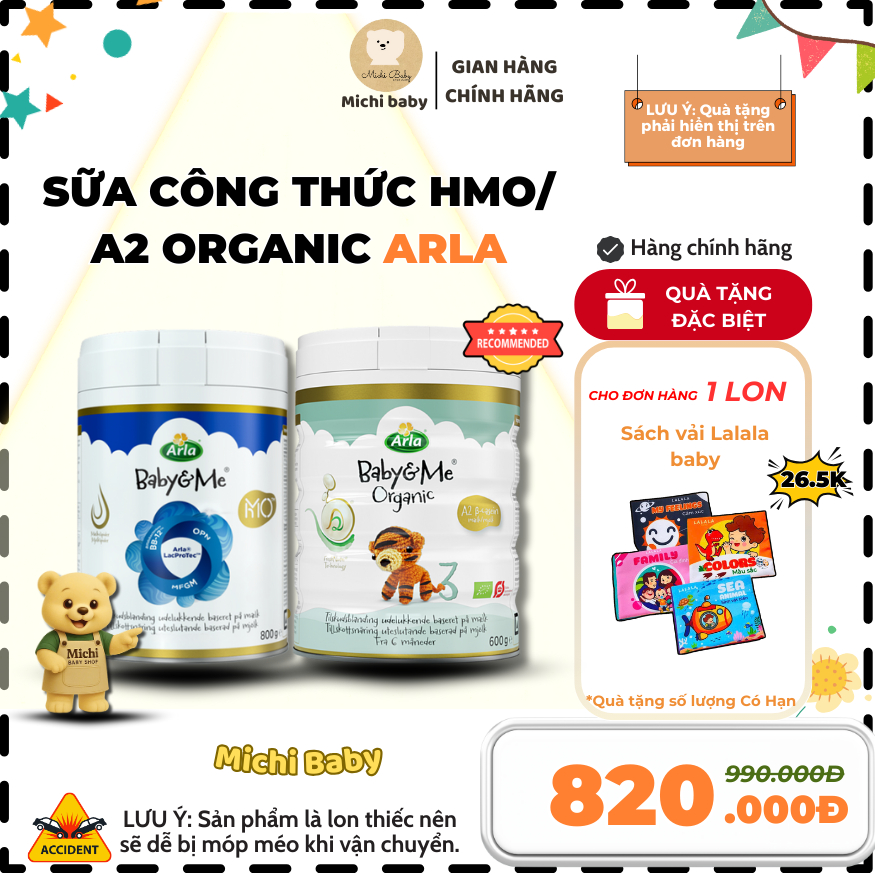 Sữa Arla Baby&Me A2 / HMO Cao Cấp Từ Đan Mạch số 1,2,3 hộp 600/800g ...