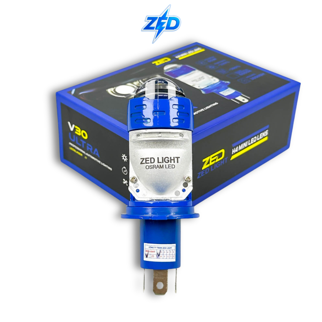 Đèn Pha Led Bi Cầu Mini V30 Ultra Zed Light Chân H4 Công Suất 65w Trợ ...