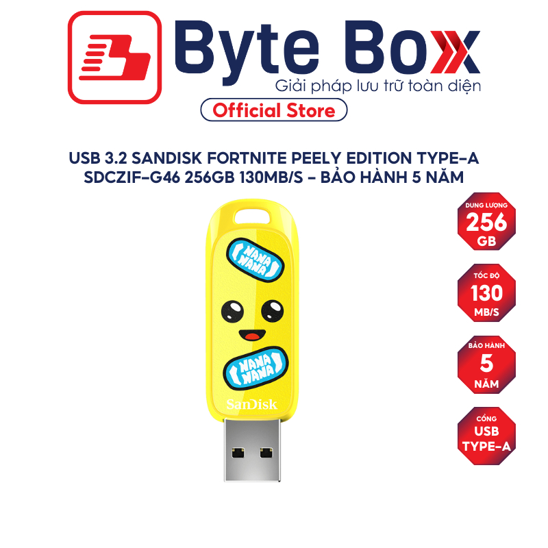 USB 3.2 Sandisk Fortnite Peely Edition Type-A SDCZIF-G46 64GB/128GB ...