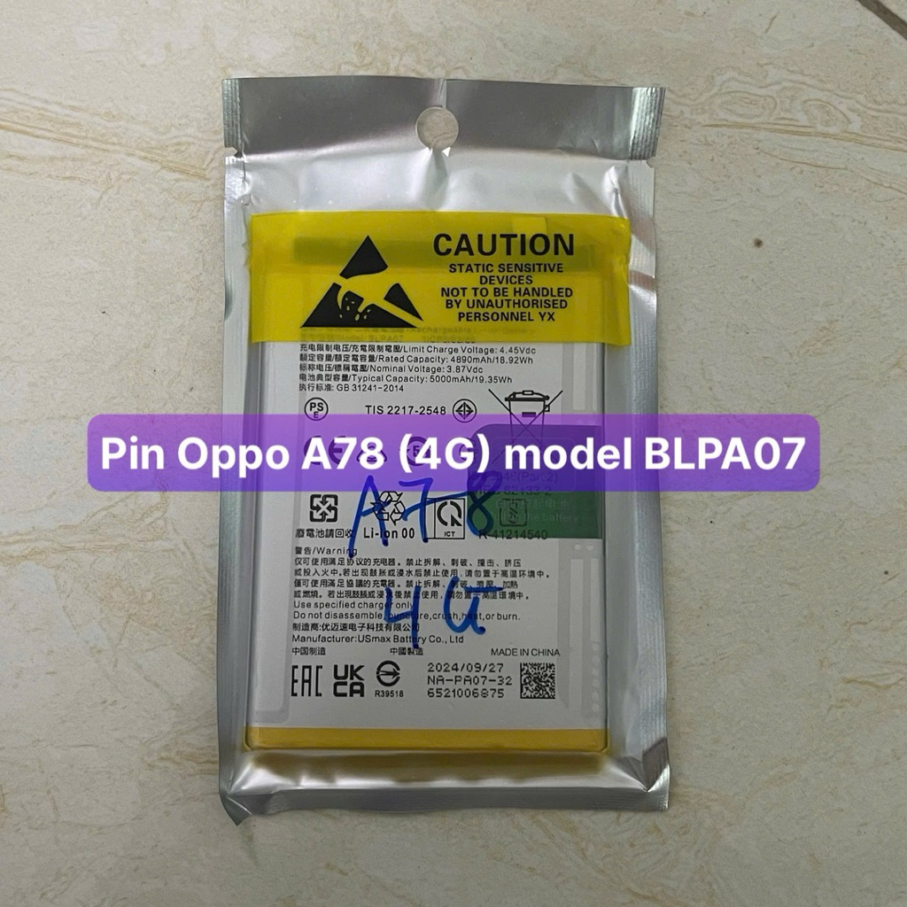 pin Oppo A78 model BLPA07 sản phẩm bảo hành 6 tháng | Shopee Việt Nam