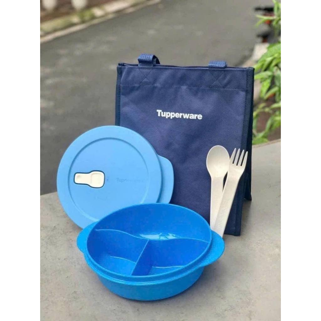 Hộp cơm chia ngăn Crystalwave lunch set Tupperware chính hãng, sử dụng ...