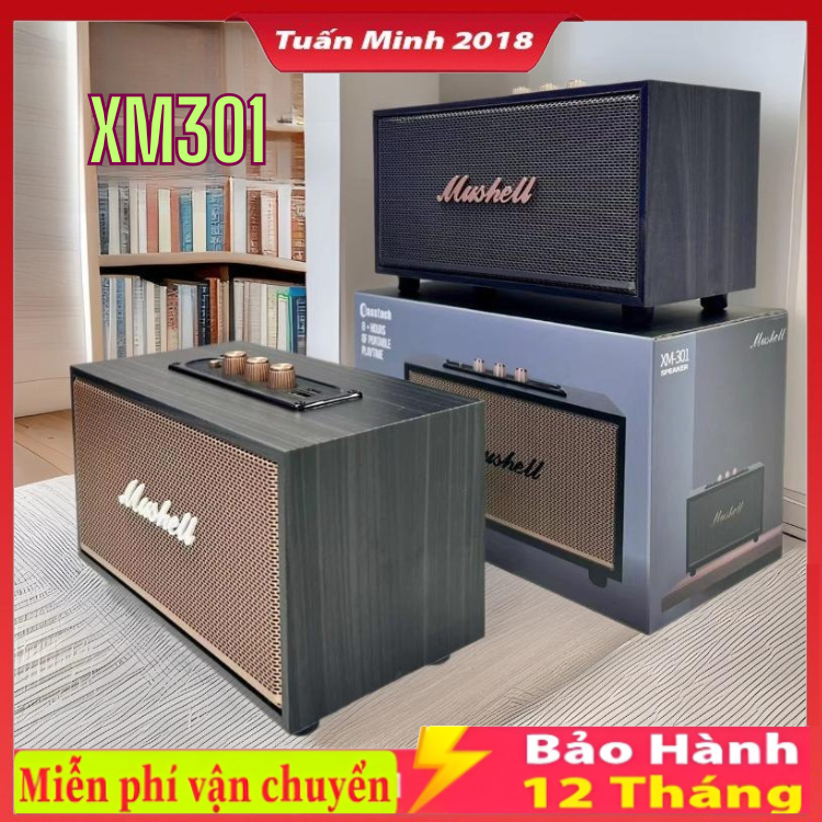 Loa bluetooth XM5 / XM301 / A005 Siêu Bass, Loa Để Bàn vỏ gỗ 20W thiết ...