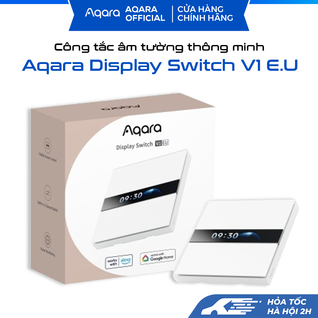 Công tắc Aqara Display Switch V1, Zigbee 3.0, mặt kính sang trọng, cảm ...