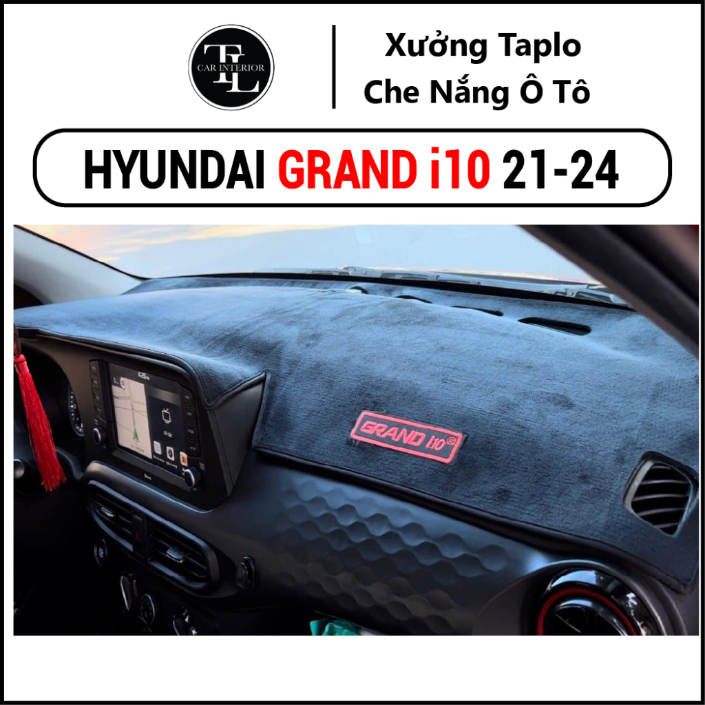 Thảm taplo Hyundai Grand i10 2021 - 2026, thảm taplo che nắng da carbon ...