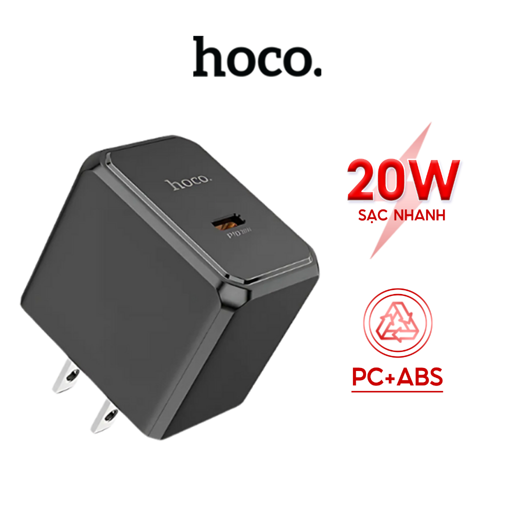 Củ sạc nhanh Type C HOCO CS13 20W, cốc sạc tốc độ cao, chống quá nhiệt ...