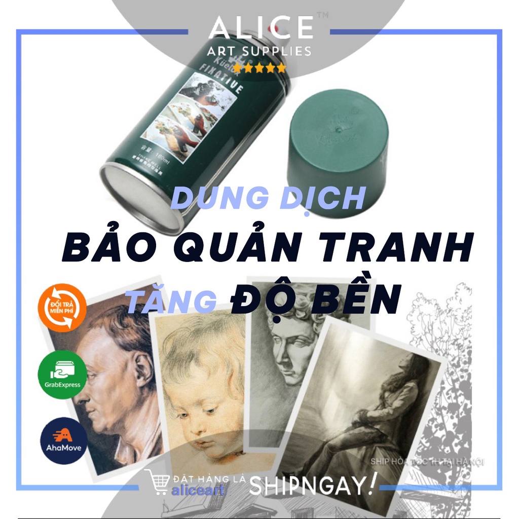 Bình xịt bảo quản tranh Kuelox Fixative, làm bóng, chống nước, không phai màu tranh, giữ độ bền ...