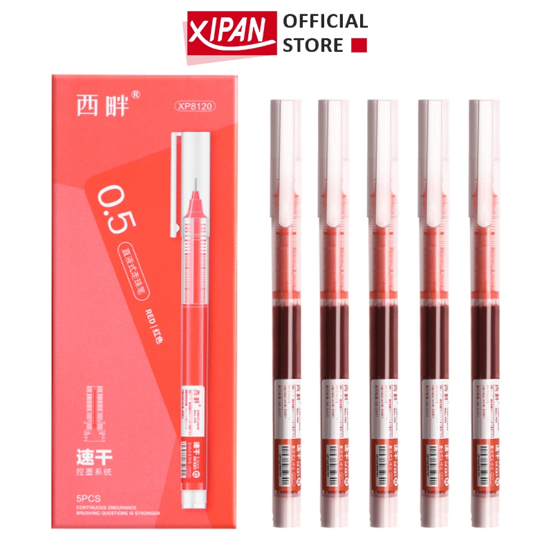 Xipan Bút Gel đen/đỏ, Đầu Kim Lăn Thẳng 0.5mm bút bi gel, đơn giản mực ...