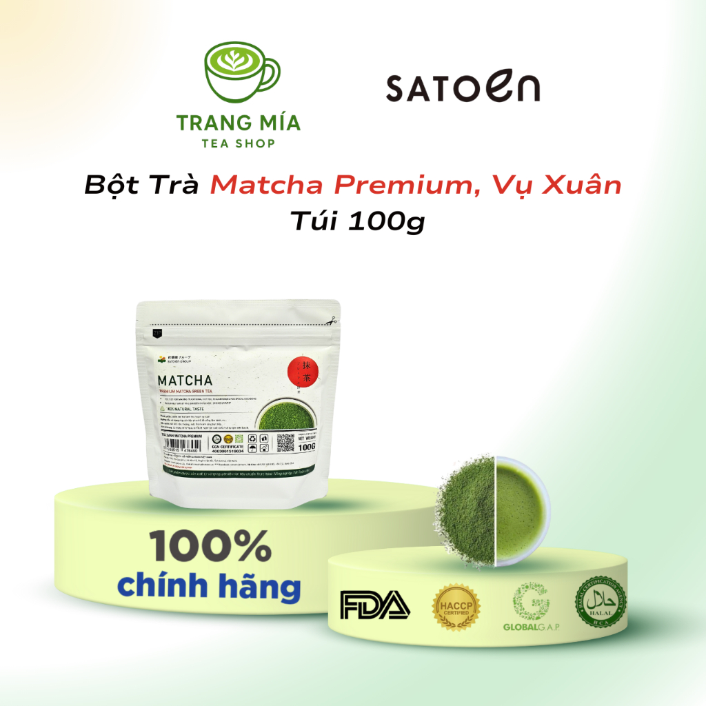 Satoen Matcha Premium (Xuân) - Chính Hãng 100% - size 100g | Shopee ...