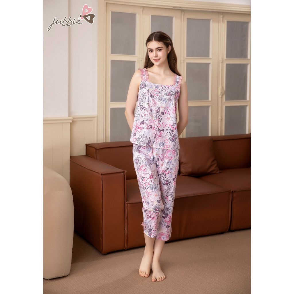 Bộ lửng hai dây cổ vuông bèo mặc nhà JUBBIE - 2289 | Shopee Việt Nam