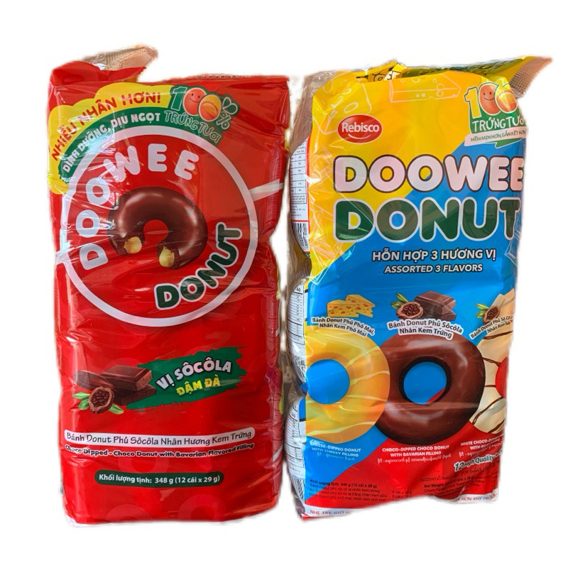 Bánh Donut Doowee Rebisco Gói 12 Cái – Vị Socola Đậm Đà & Hỗn Hợp 3 ...