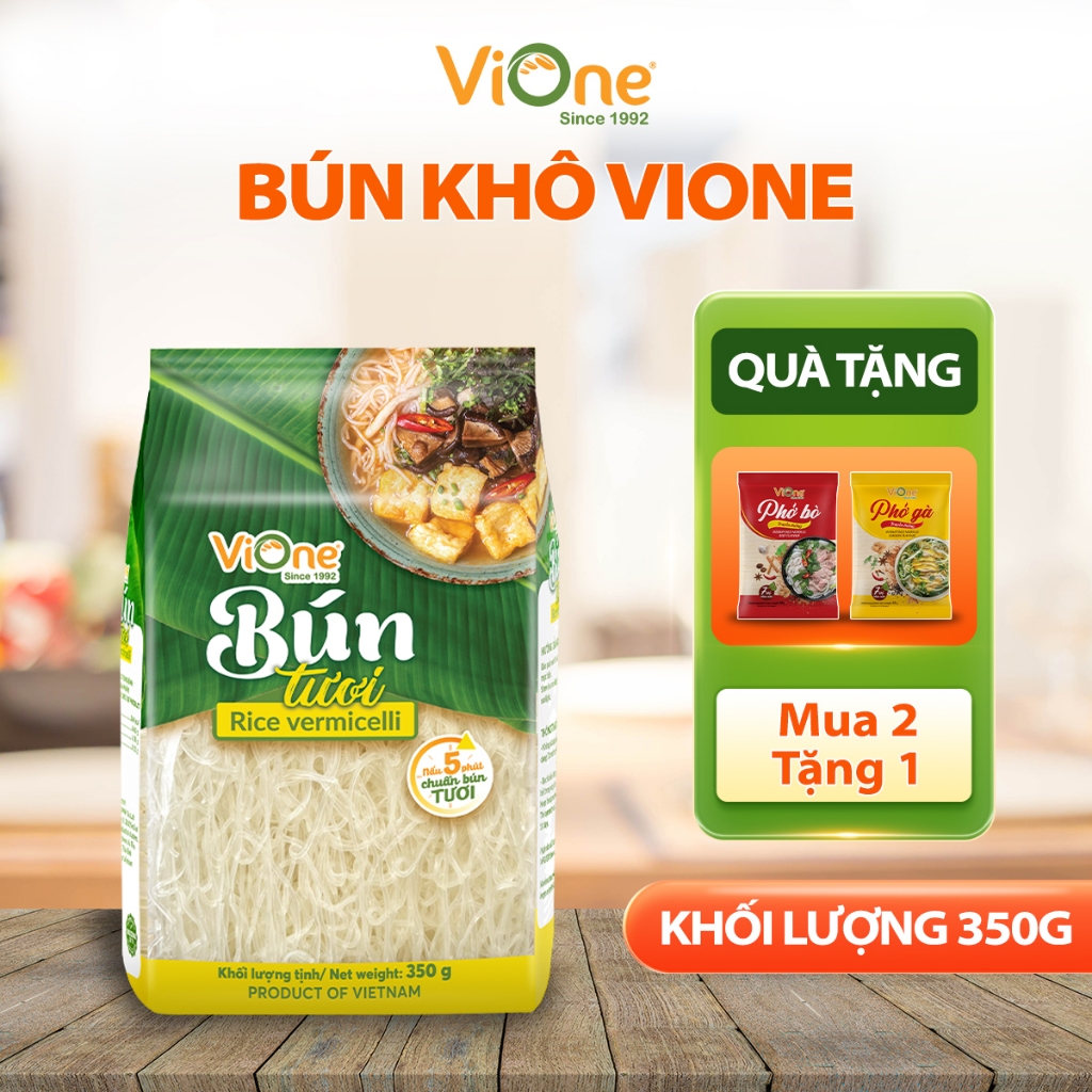 Bún khô ViOne, bún gạo khô gói 350g, bún tươi sấy khô an toàn, tiện lợi ...
