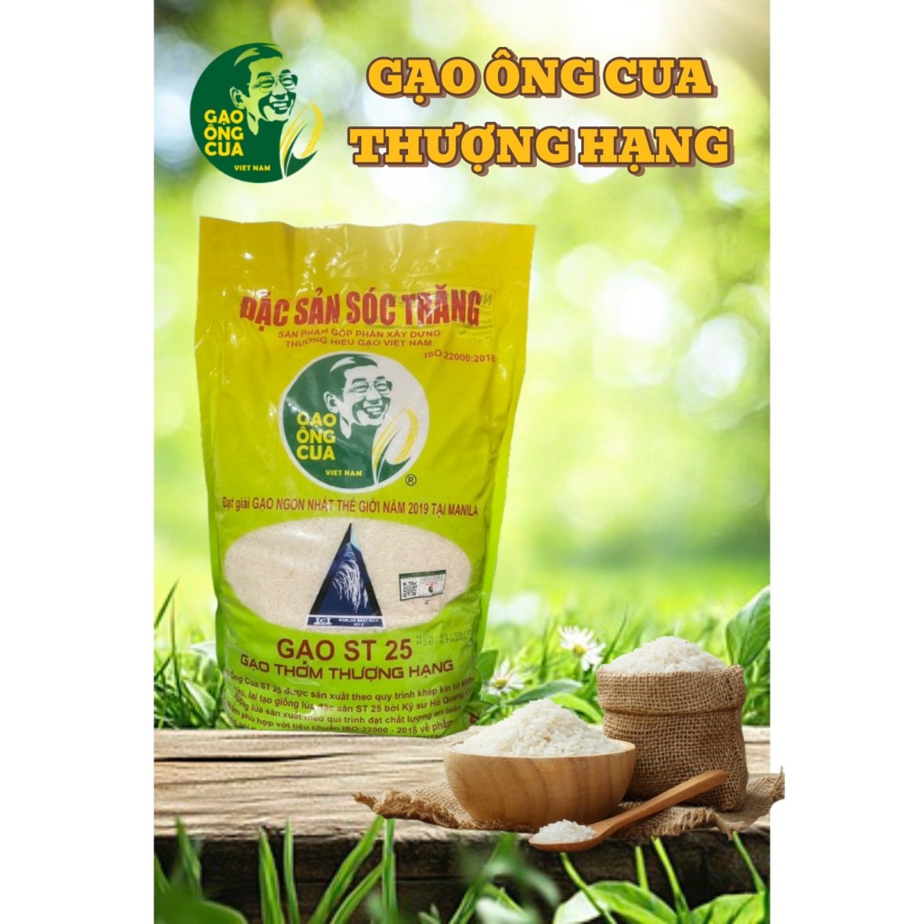 NSX T11/2025 Gạo Ông Cua THƯỢNG HẠNG -Túi 5Kg (Chính Hãng)- Có Mã QR ...