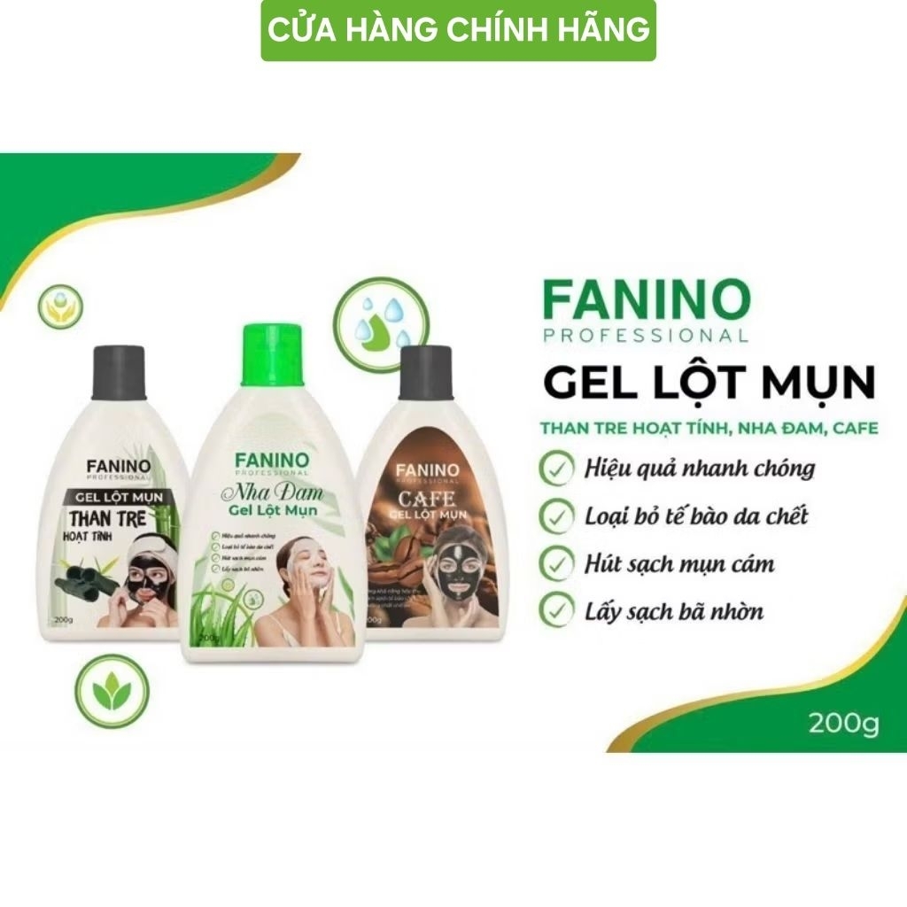 GEL LỘT MỤN FANINO 200ml than tre ,nha đam ,cafe | Shopee Việt Nam