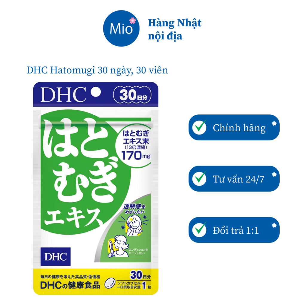 Viên uống giúp trắng da DHC Hatomugi 30 ngày 30 viên, 60 ngày 60 viên ...