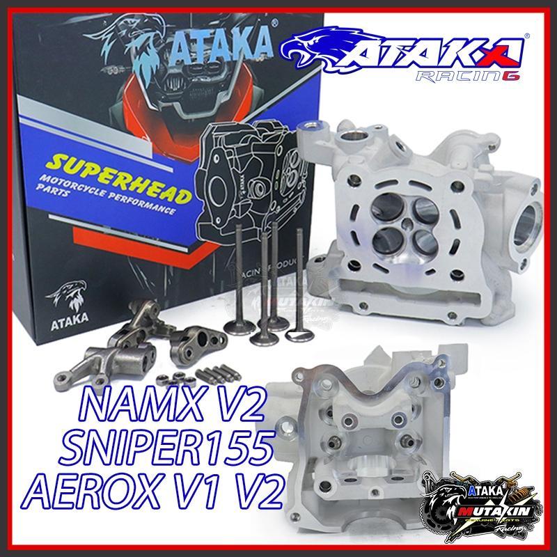 Đầu bò ATAKA 4Valve CNC 19/22 cho Yamaha AEROX, NVX V1 V2, NMAX V2 ...