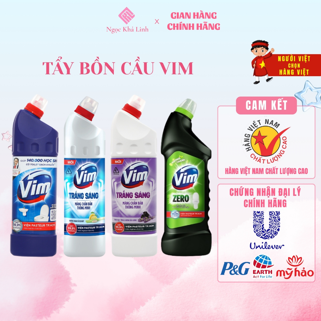 Nước Tẩy Bồn Cầu Vim, Tẩy Nhà Tắm & Nhà Vệ Sinh Vim Diệt 99% Vi Khuẩn ...