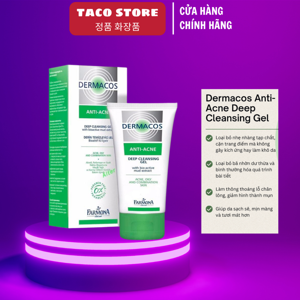 Sữa Rửa Mặt Farmona DERMACOS Anti Acne Deep Cleansing Gel 150ml - Sạch ...