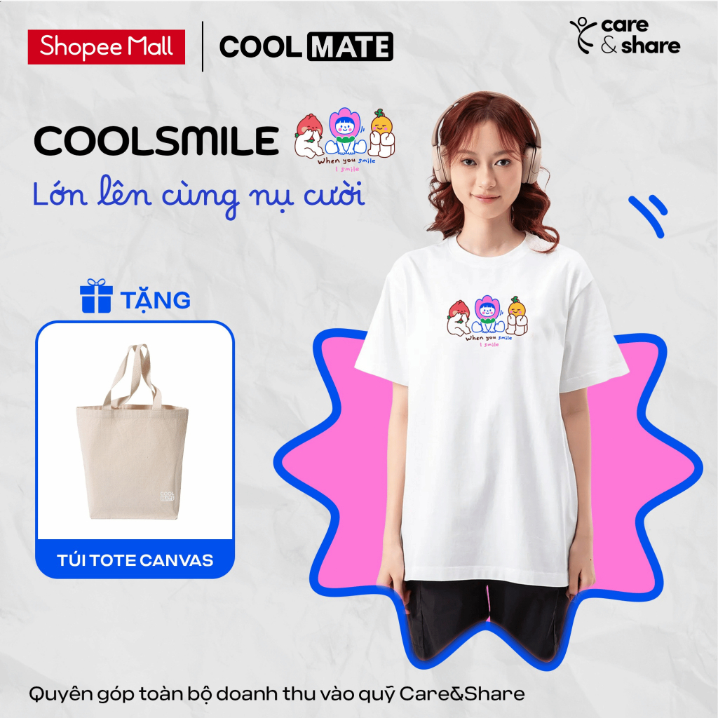 [BST Coolsmile]Áo thun cotton 220gsm form Regular Care & Share IN U ...