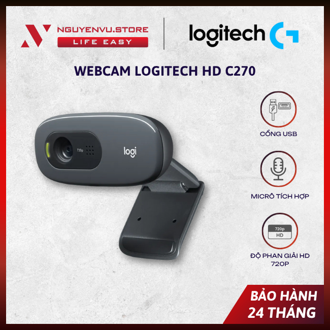 [CHÍNH HÃNG] Webcam Logitech HD C270 - [FULL VAT] | Shopee Việt Nam