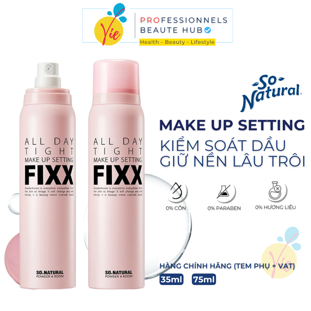 Xịt Khoá Nền FIXX SO NATURAL Makeup Setting Spray Tạo Hiệu Ứng Căn Bóng ...
