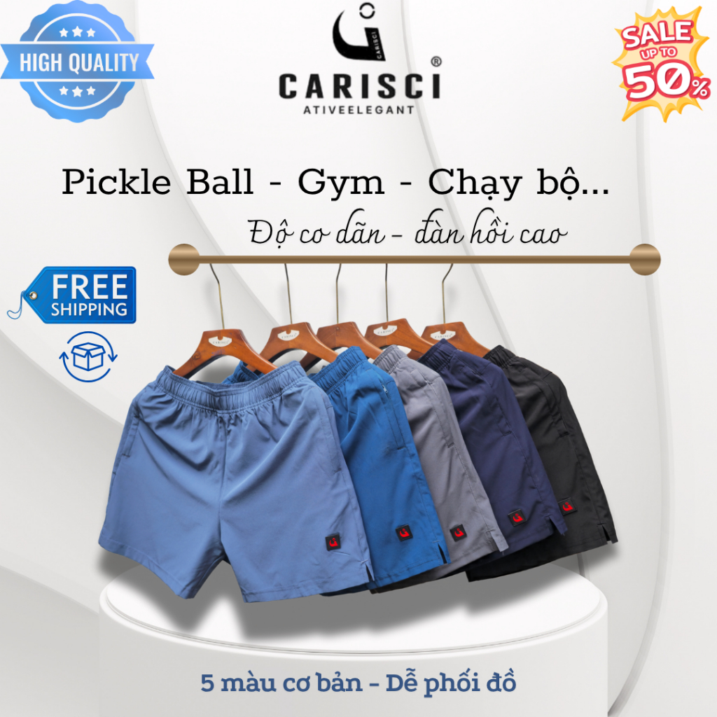 Quần Short Nam CARISCI – Vải Gió Nhẹ Thoáng Khí, Xẻ Tà, Co Giãn 4 Chiều ...