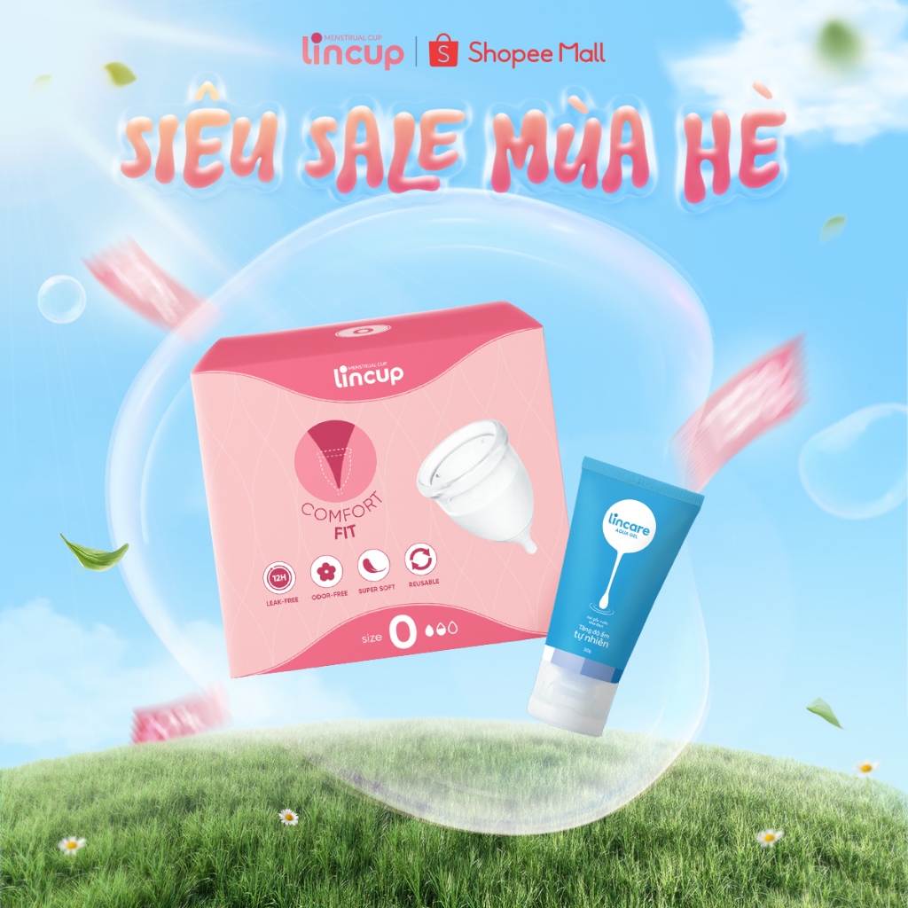 Cốc nguyệt san Lincup và Gel bôi trơn hỗ trợ dùng cốc Lincare Aqua Gel | Shopee Việt Nam