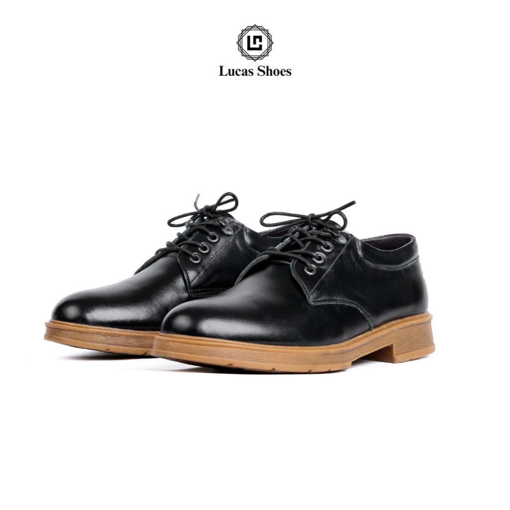Giày Tây Nam Lucas Shoes Doc 135 Đen Kiểu dáng công sở da bò, đế cao su ...