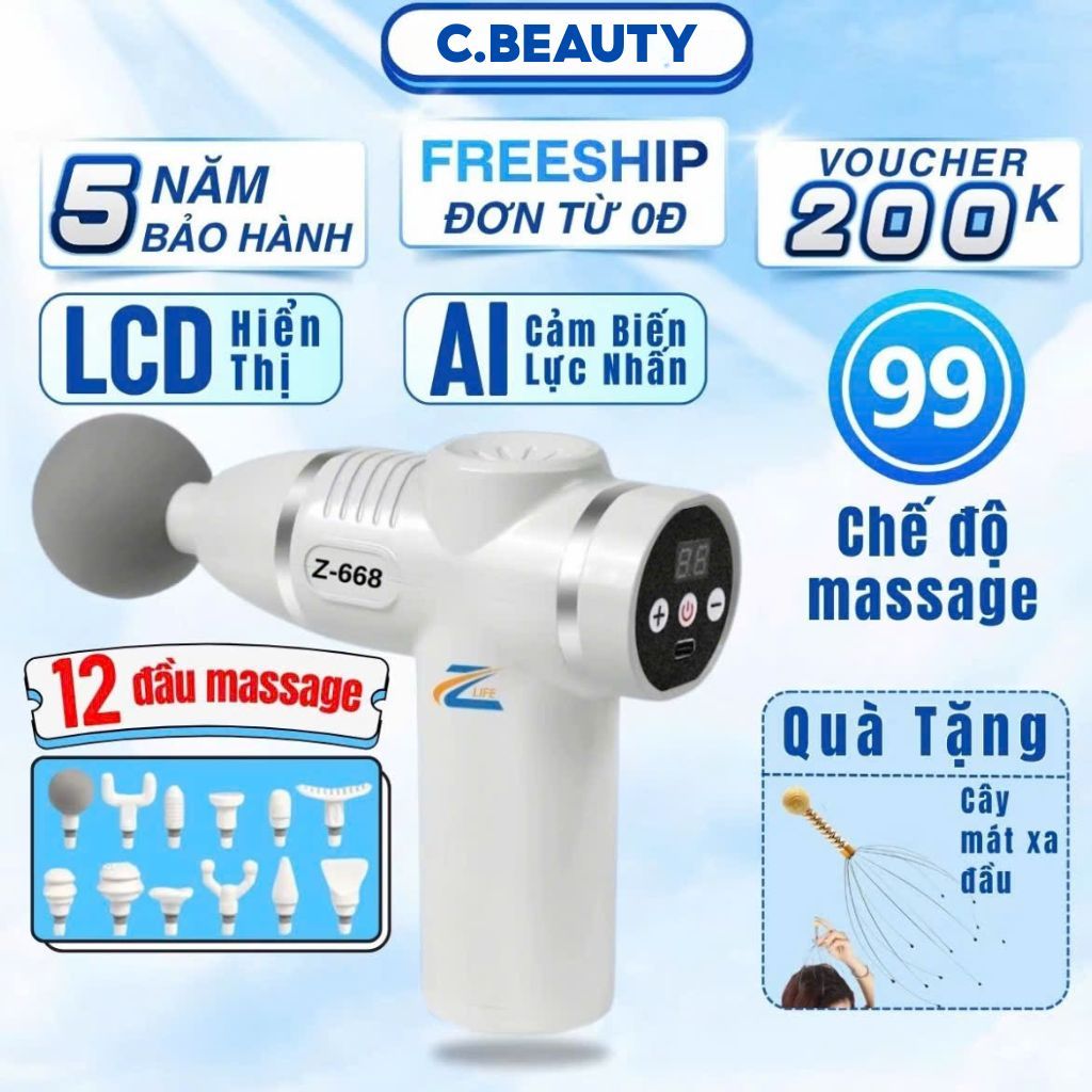 Máy mát xa cầm tay Z668, Súng massage cầm tay mini đa năng matxa toàn ...