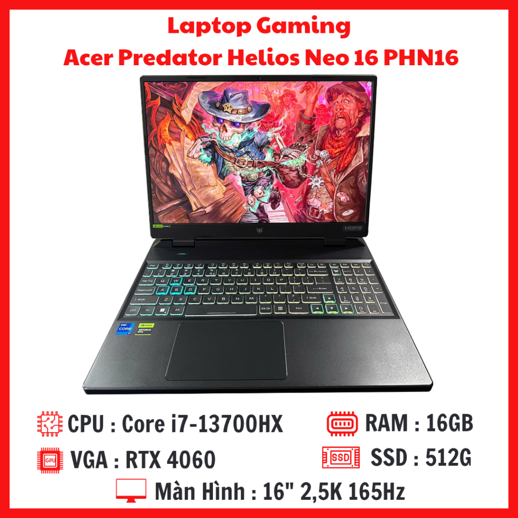 Laptop Gaming Acer Predator Helios Neo 16 PHN16-71-74L7 - Core i7 ...