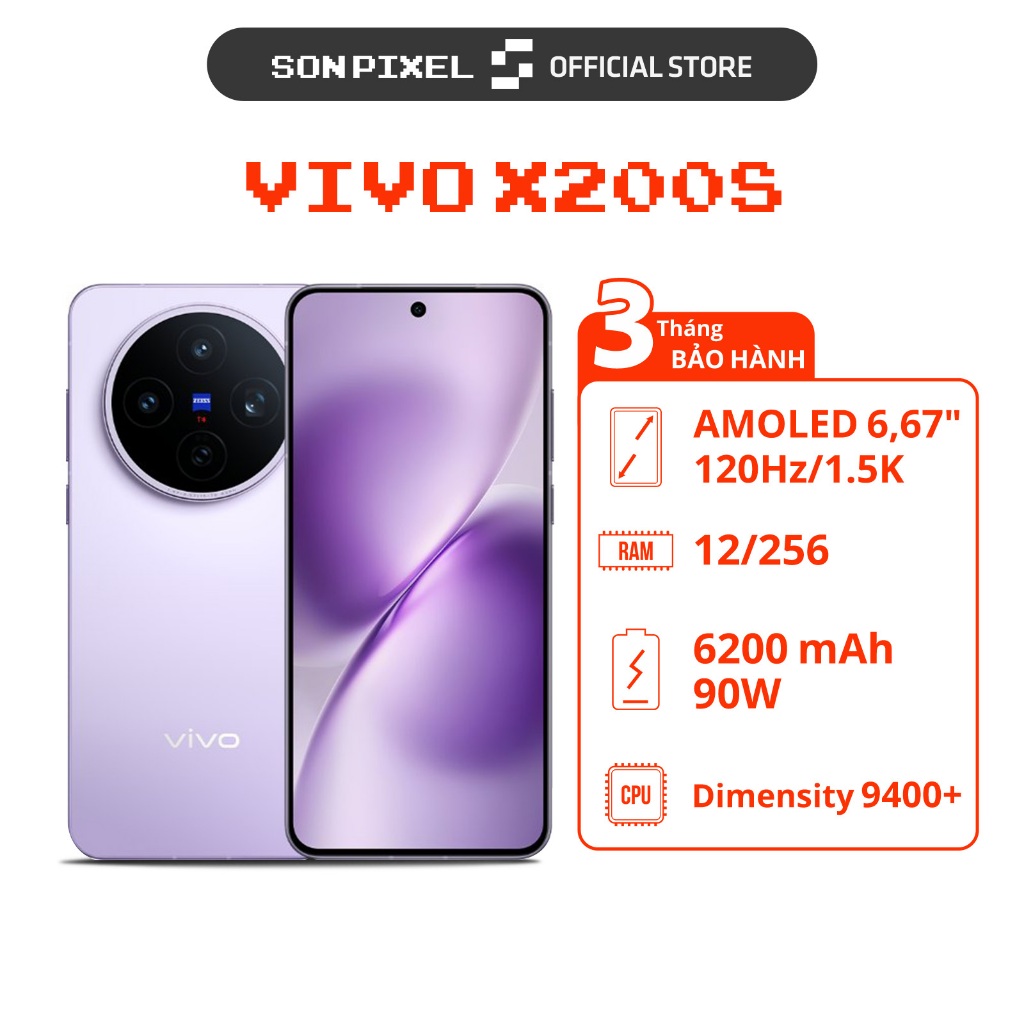 Điện Thoại Vivo X200s, Chip Dimensity 9400+, Pin 6200 mAh Sạc Nhanh 90W ...