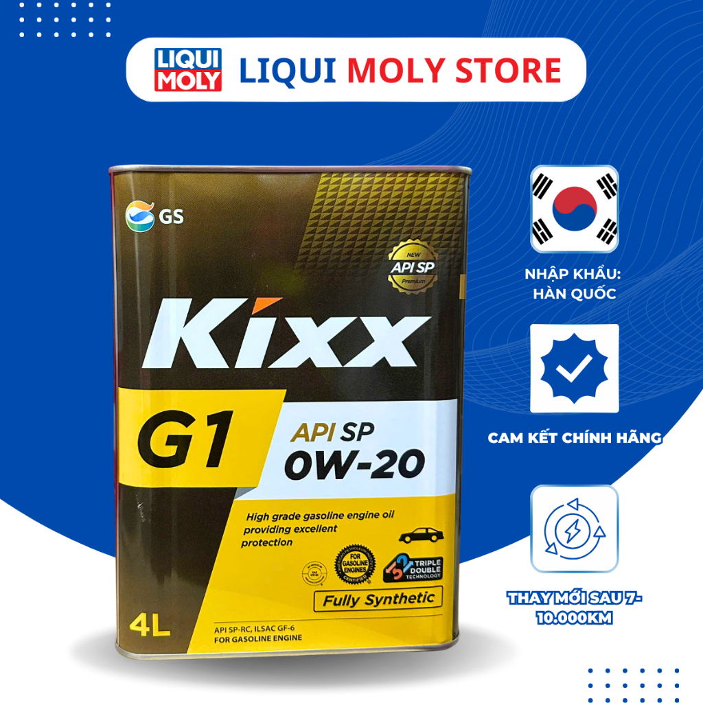 Dầu Nhớt Ô Tô Kixx Ultra G1 0W20 4L nhớt tổng hợp cao cấp dành cho oto máy xăng- Sản xuất tại ...