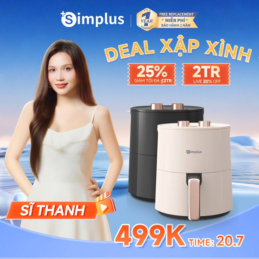 [20.7 LIVE] Nồi chiên không dầu Simplus KQZG007 Dung Tích lớn 4L - BH 1 Năm 1 Đổi 1 | Shopee ...
