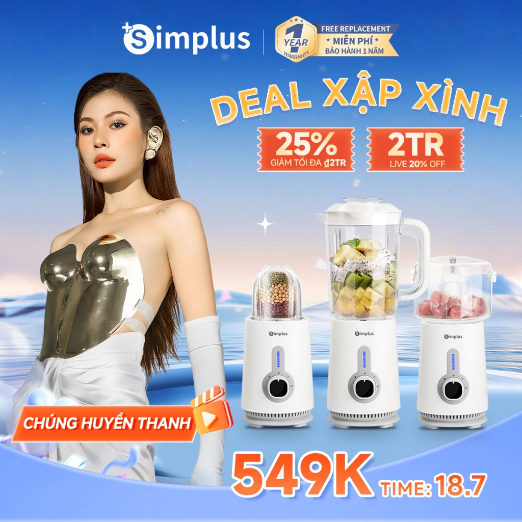 [18.7 LIVE] Simplus Máy Xay Sinh Tố Đa Chức Năng Dung Tích 1.25L LLJH005 - BH 1 Năm 1 Đổi 1 ...