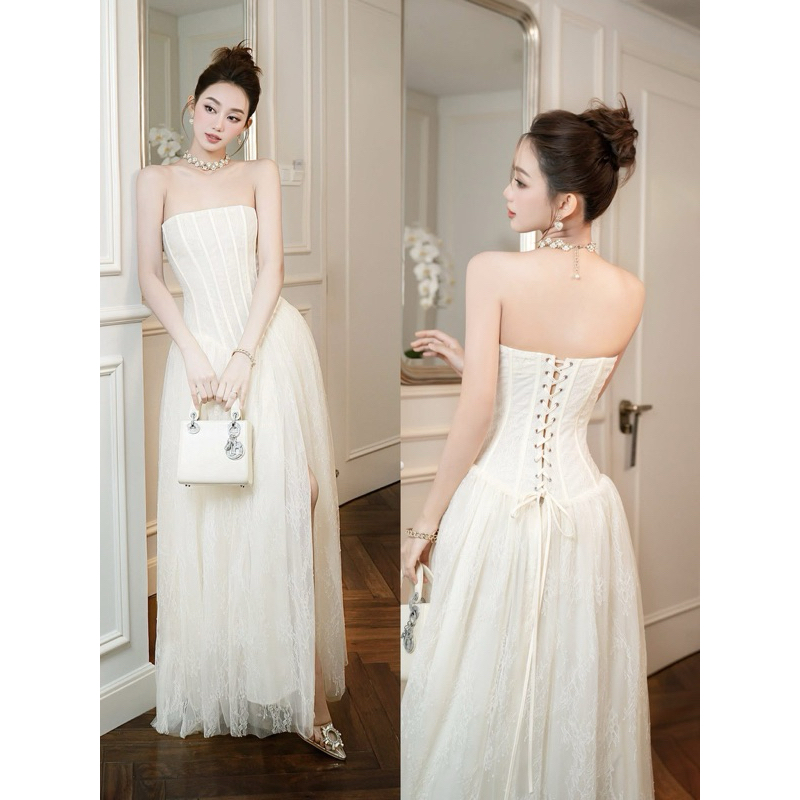 Hàng Chuẩn Chou ĐẦM REN COSET ĐAN LƯNG ChouChou LINLUXE | Shopee Việt Nam