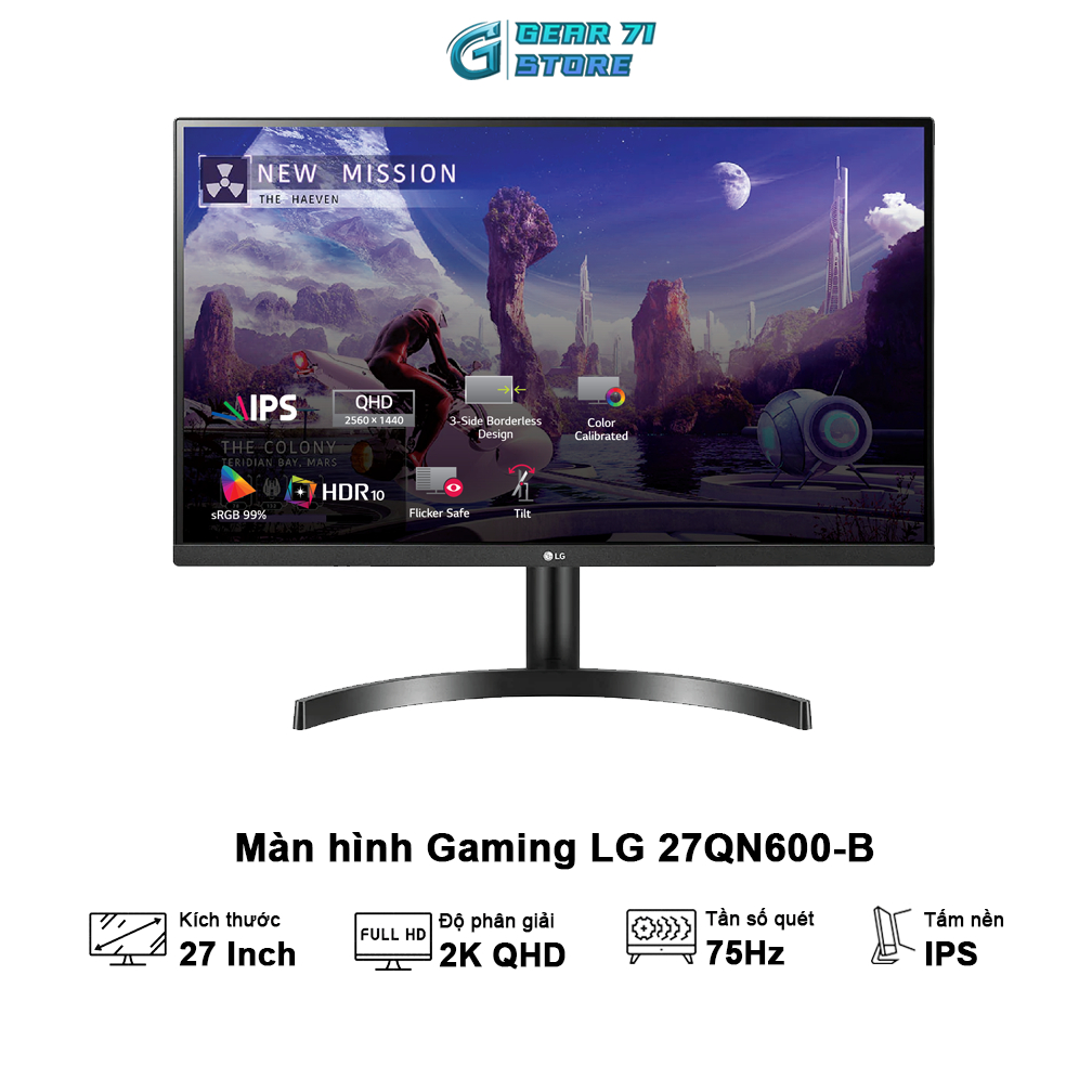 Màn hình Gaming LG 27QN600-B (27 inch, 2K QHD, IPS, 75Hz, 5ms) | Shopee Việt Nam