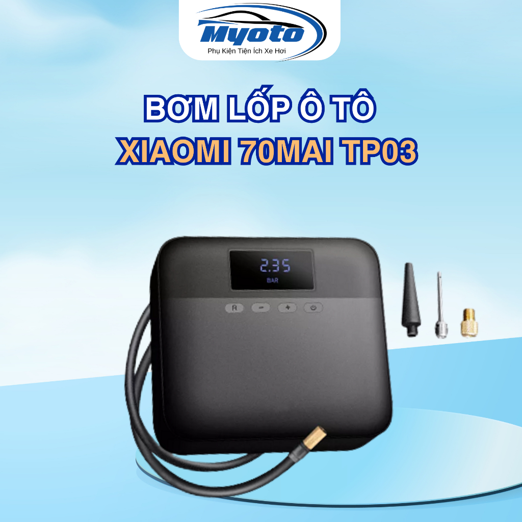 Bơm lốp ô tô XIAOMI 70mai TP03 Nhỏ Gọn Mini Bơm Khoẻ Tự Ngắt - Hàng Chính Hãng , Bảo Hành 12T ...