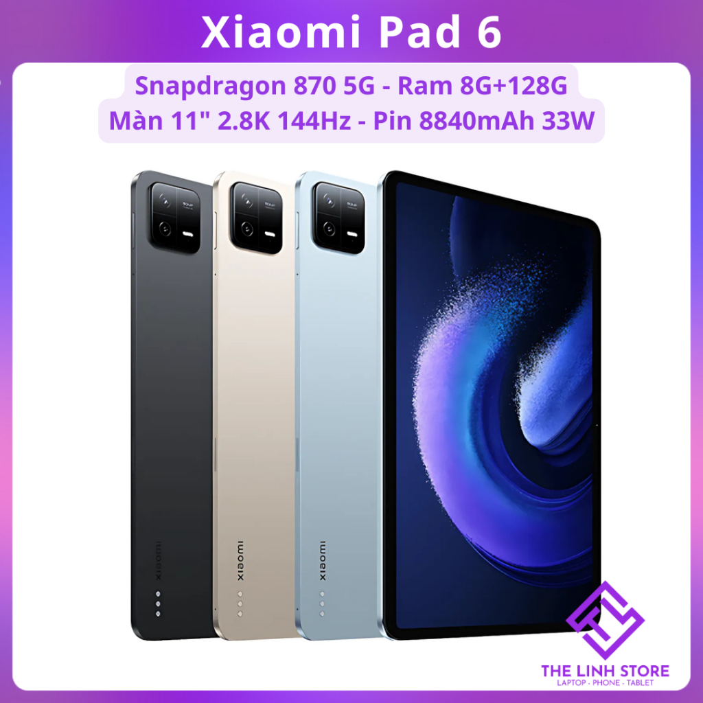 Máy tính bảng Xiaomi Pad 6 màn 11 inch 2.8K 144Hz - Snapdragon 870 5G | Shopee Việt Nam