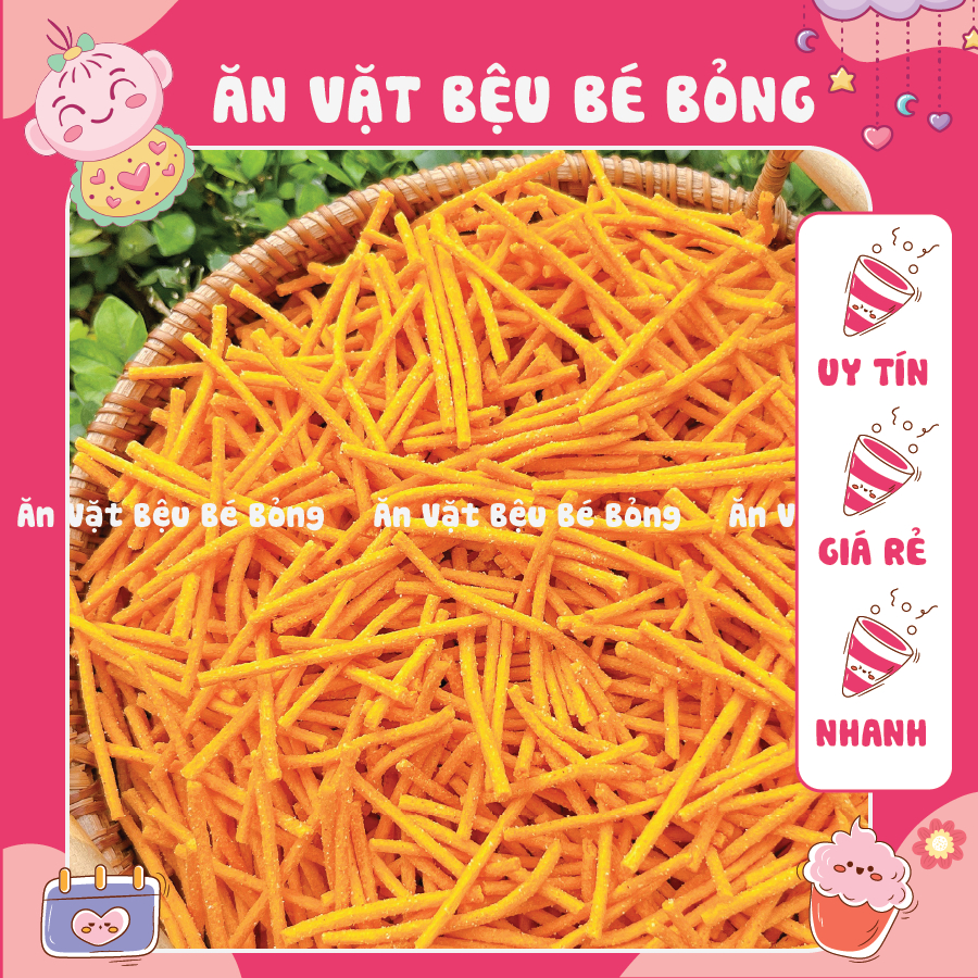 500g Tăm que cay phô mai giòn tan, bim bim que cay tuổi thơ, đồ ăn vặt ...