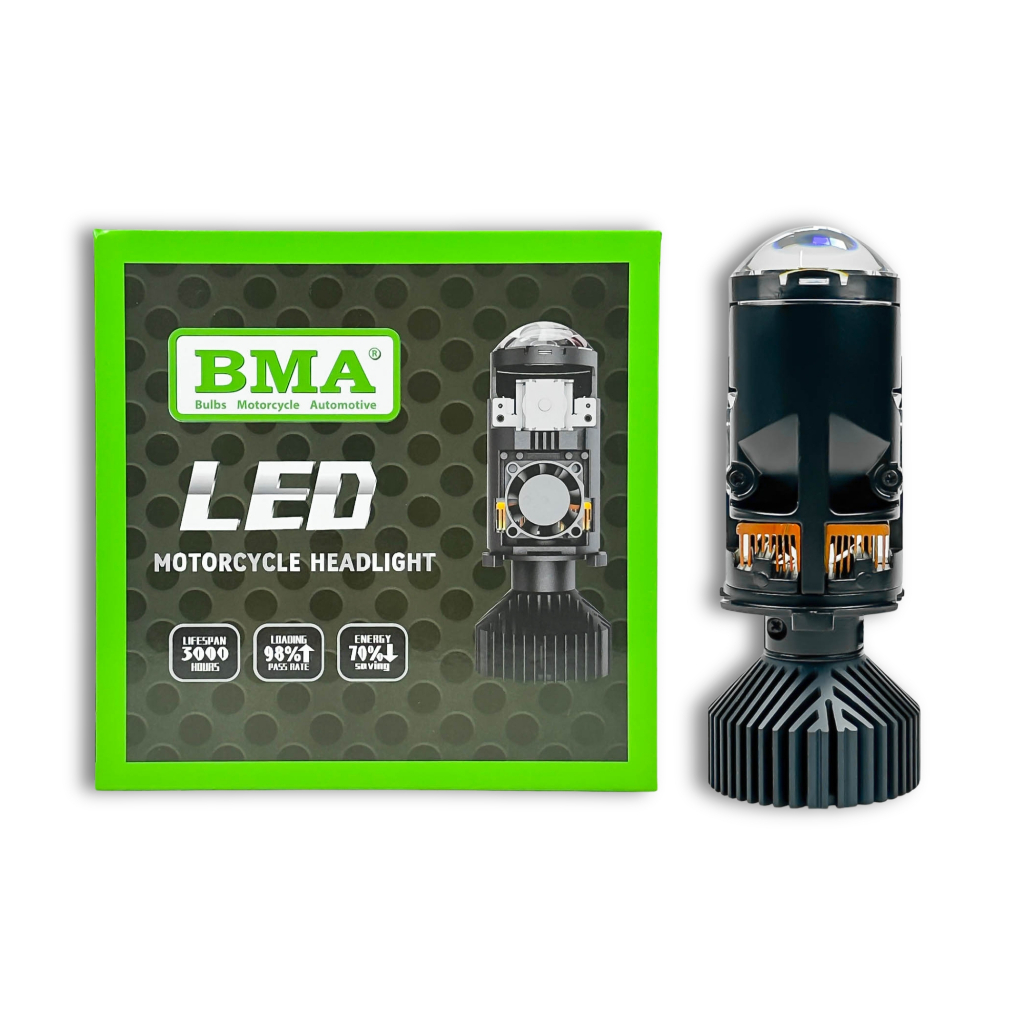 Đèn Pha LED Bi Cầu R04F BMA - 55W Siêu Sáng,Pha Màn Chập Lắp Oto Xe Máy ...