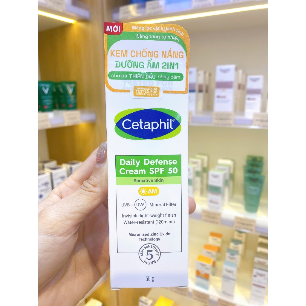 Cetaphil Kem Chống Nắng Vật Lý Cho Da Nhạy Cảm SPF50 Daily Defense ...
