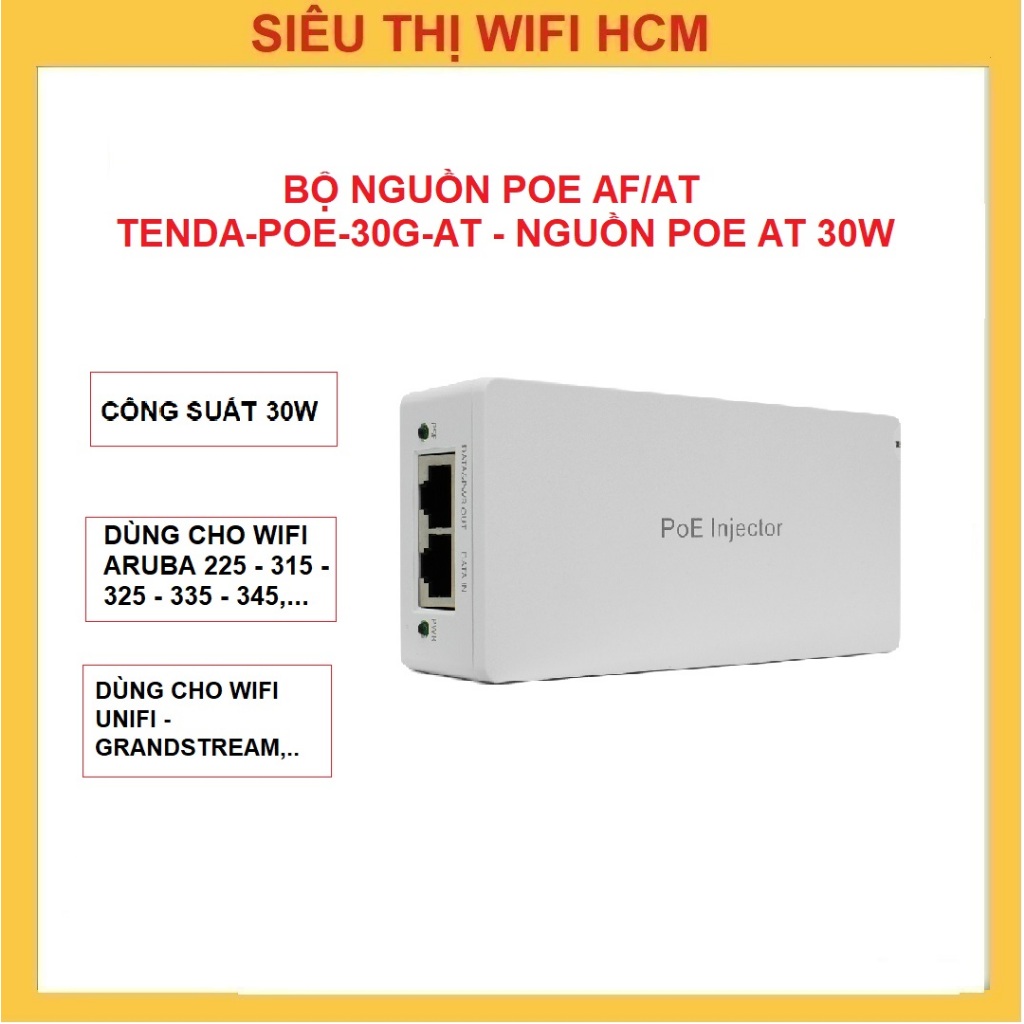 Bộ nguồn PoE af/at, adapter PoE af/at Tenda-PoE30G-AT Nguồn PoE AT 30W ...
