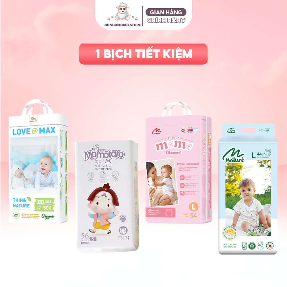 [1 BỊCH] Tã Bỉm Momotaro, Momo Diamond, Momo Nature Mới, Love Max Cho ...