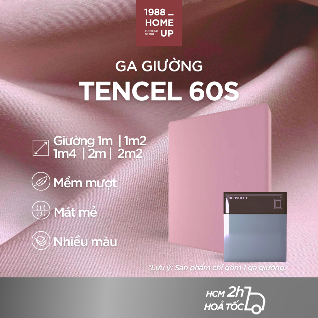 Ga Giường 100% Tencel 60S (Nhiều Màu) 1m 1m2 1m4 2m 2m2 Nệm Cao Tối Đa ...