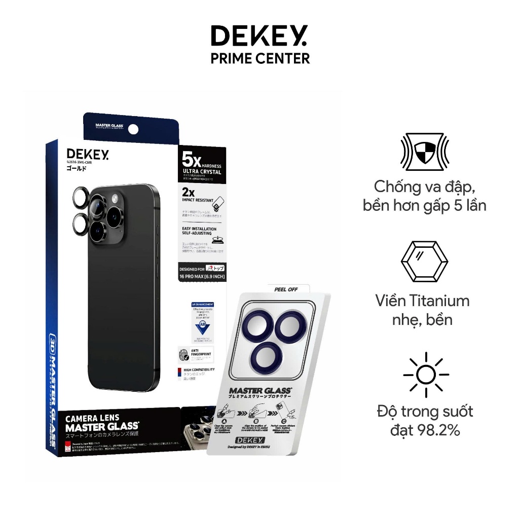 Kính Cường Lực 10H DEKEY Master Glass 3D Camera Lens Premium Dán Camera ...
