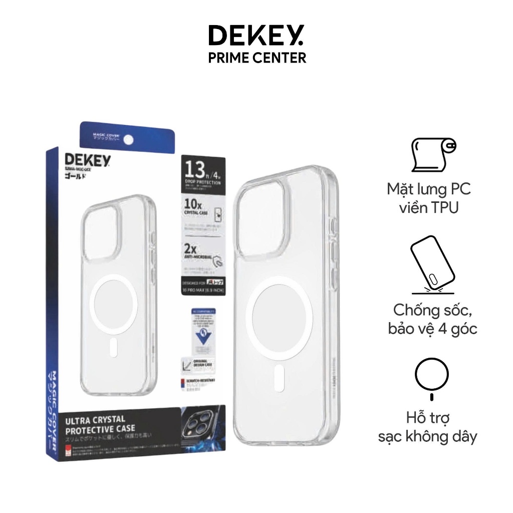 Ốp Lưng Điện Thoại Trong Suốt DEKEY Magic Cover Ultra Crystal Case Sạc ...
