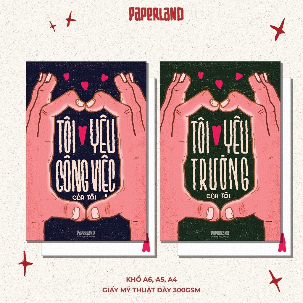 Postcard thiệp viết tay : Tôi yêu công việc / trường của tôi - artwork ...