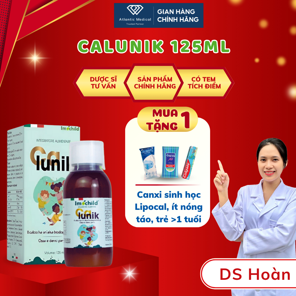 [Quà Xinh] Canxi Sinh Học CALUNIK Imochild Bổ Sung Canxi LipoCal D3 K2 ...