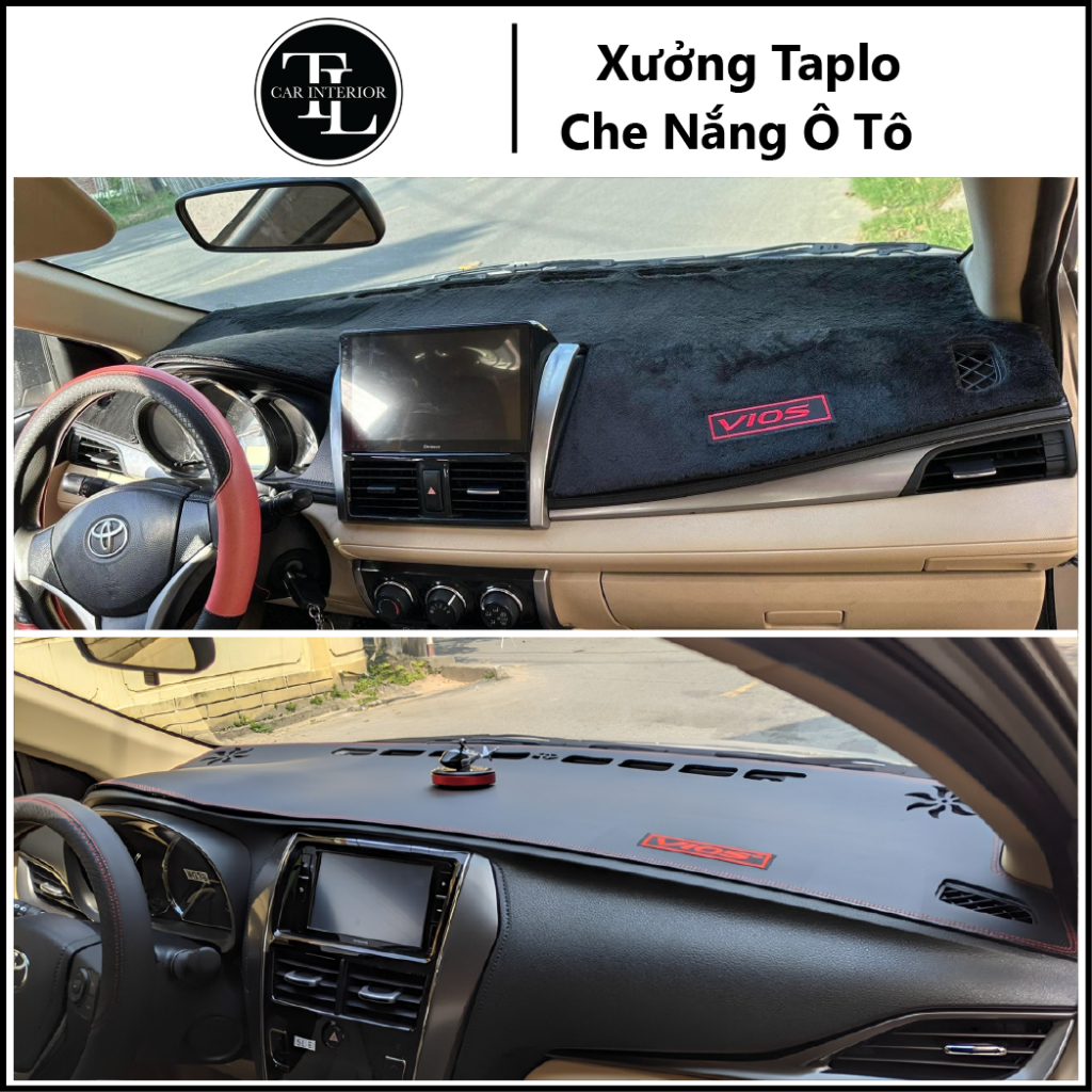 Thảm taplo TOYOTA VIOS 2004 - 2026, thảm taplo che nắng da carbon, da ...